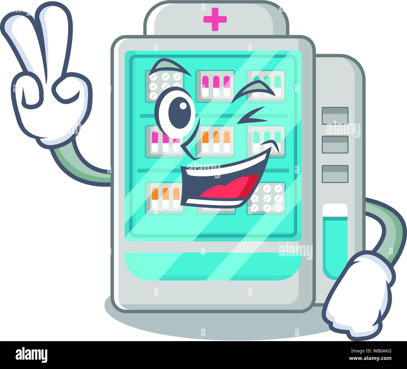 Two finger medicines vending machine in character shape Stock Vector ...