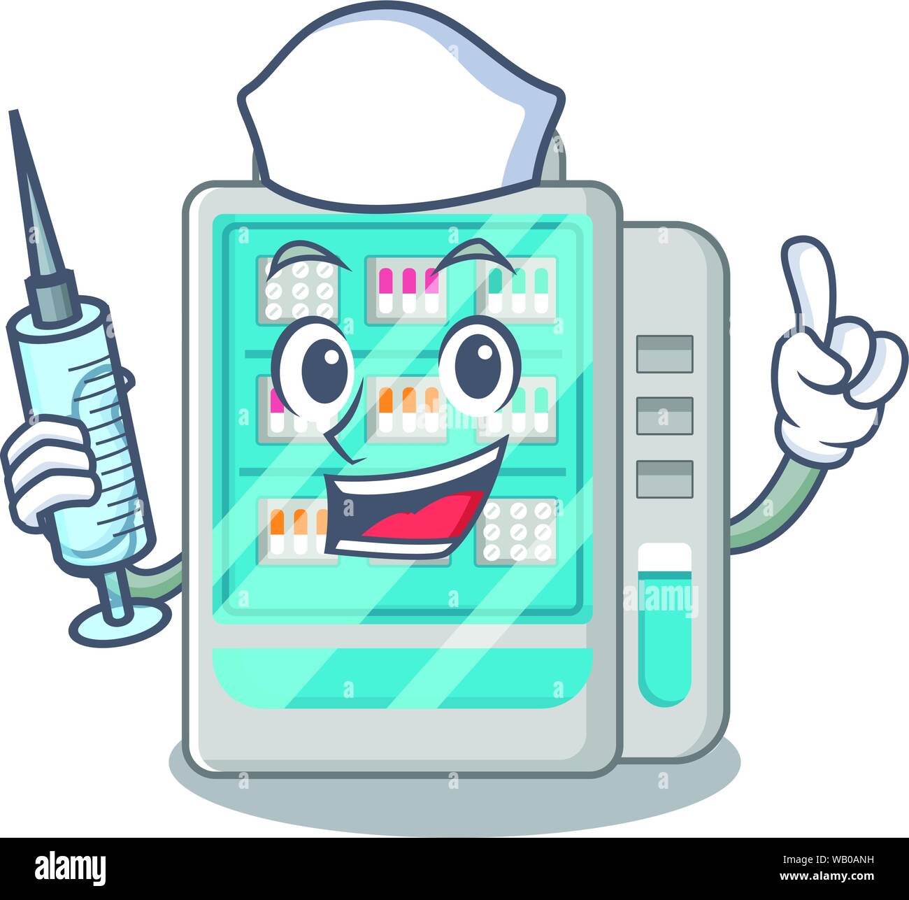 Nurse medicines vending machine in character shape Stock Vector Image ...