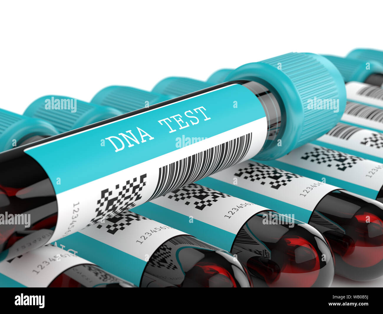 3d render of DNA test tubes isolated over white background Stock Photo ...