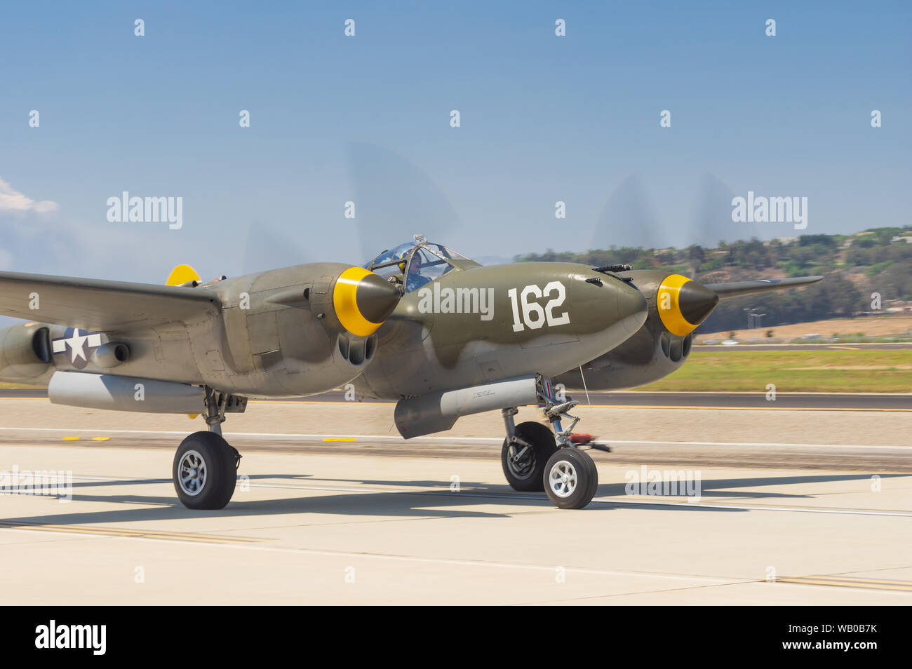 Lockheed P-38 Lighting shown during a flight demo at Camarillo Airport ...