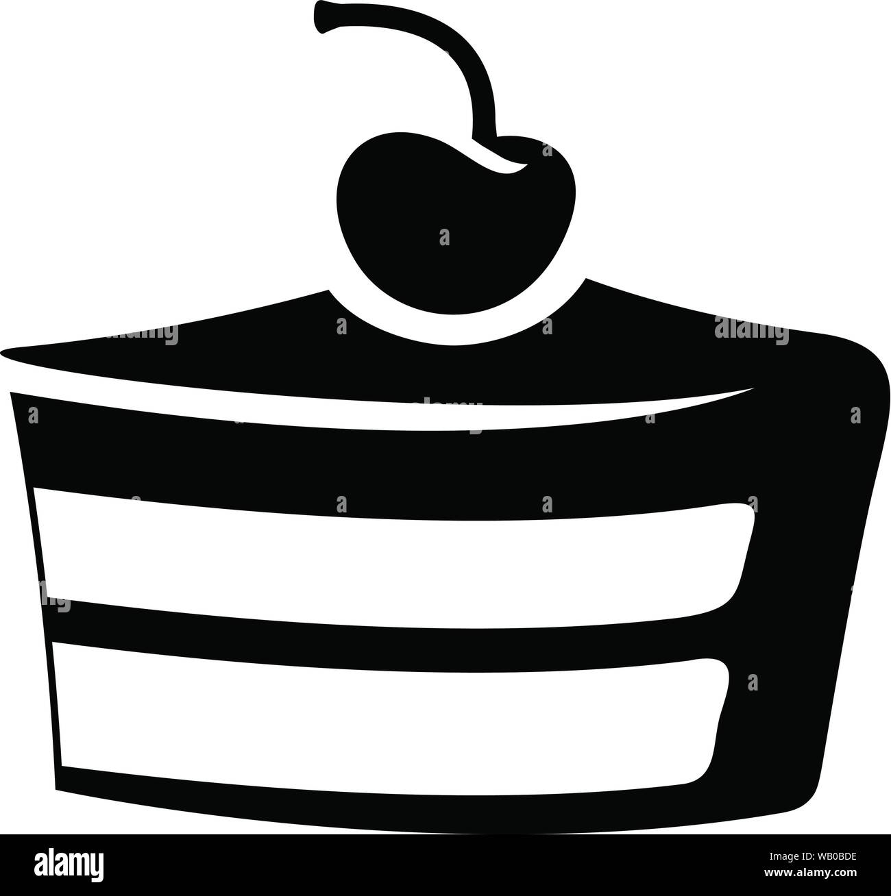 Vector Illustration of Black Cake Icon isolated on a White Background ...