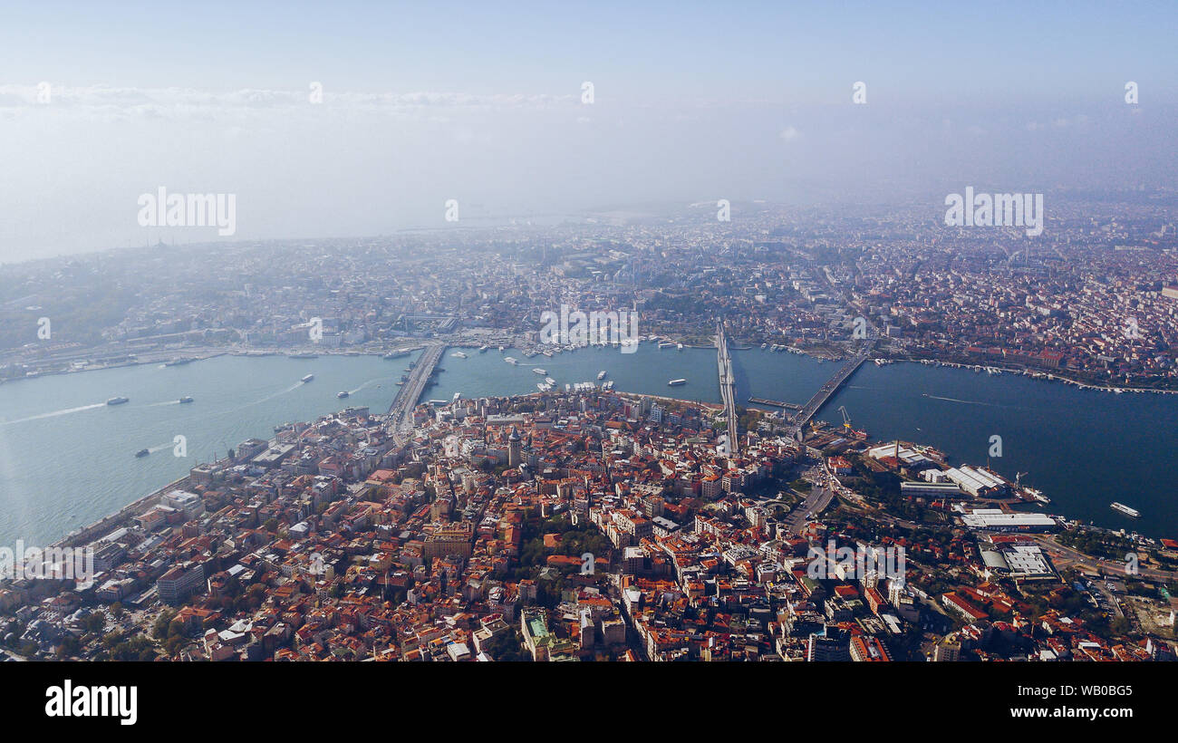 flyover the bosphorus in Istanbul turkey during the fall Stock Photo ...