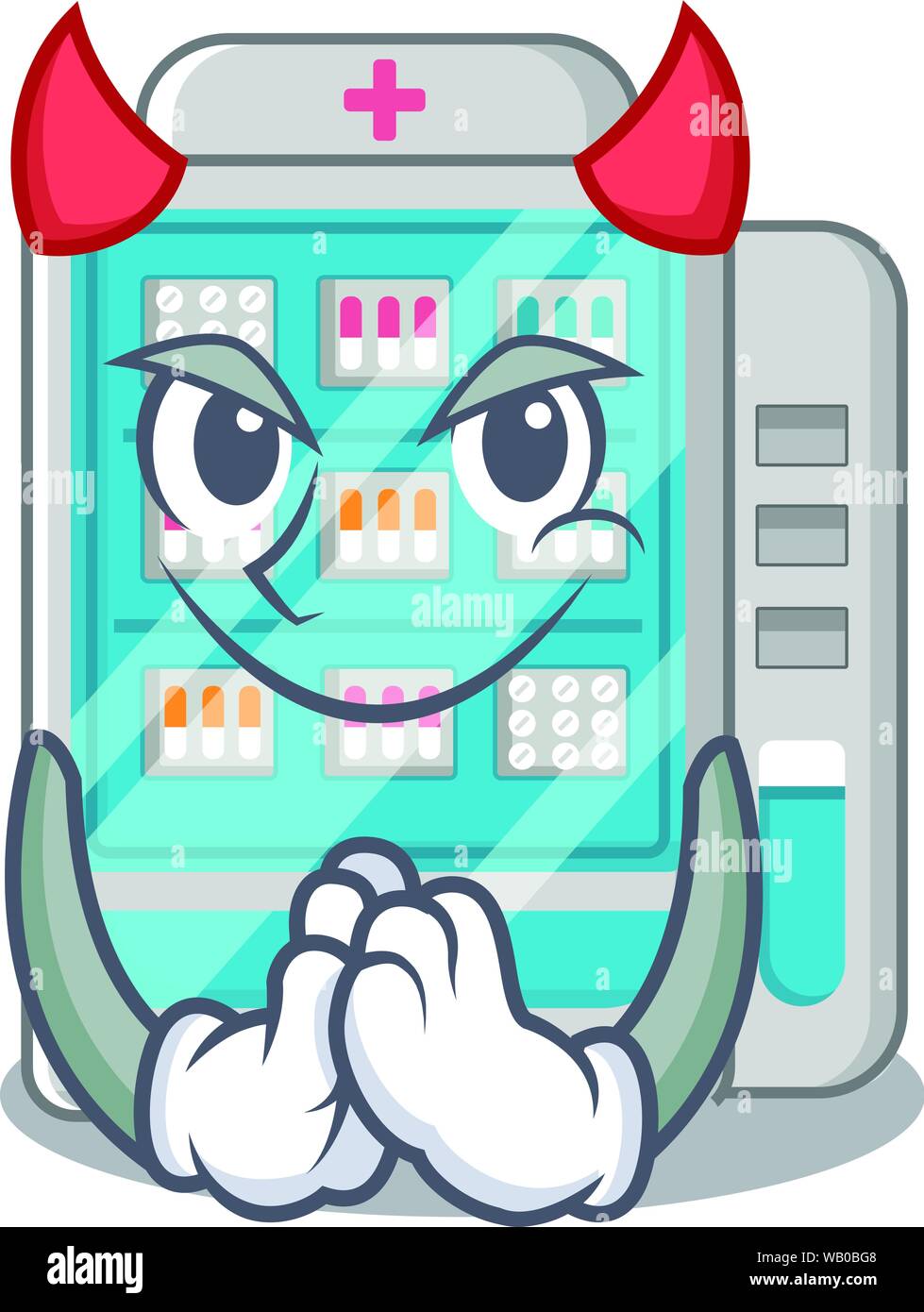 Devil medicines vending machine isolated the cartoon Stock Vector Image ...