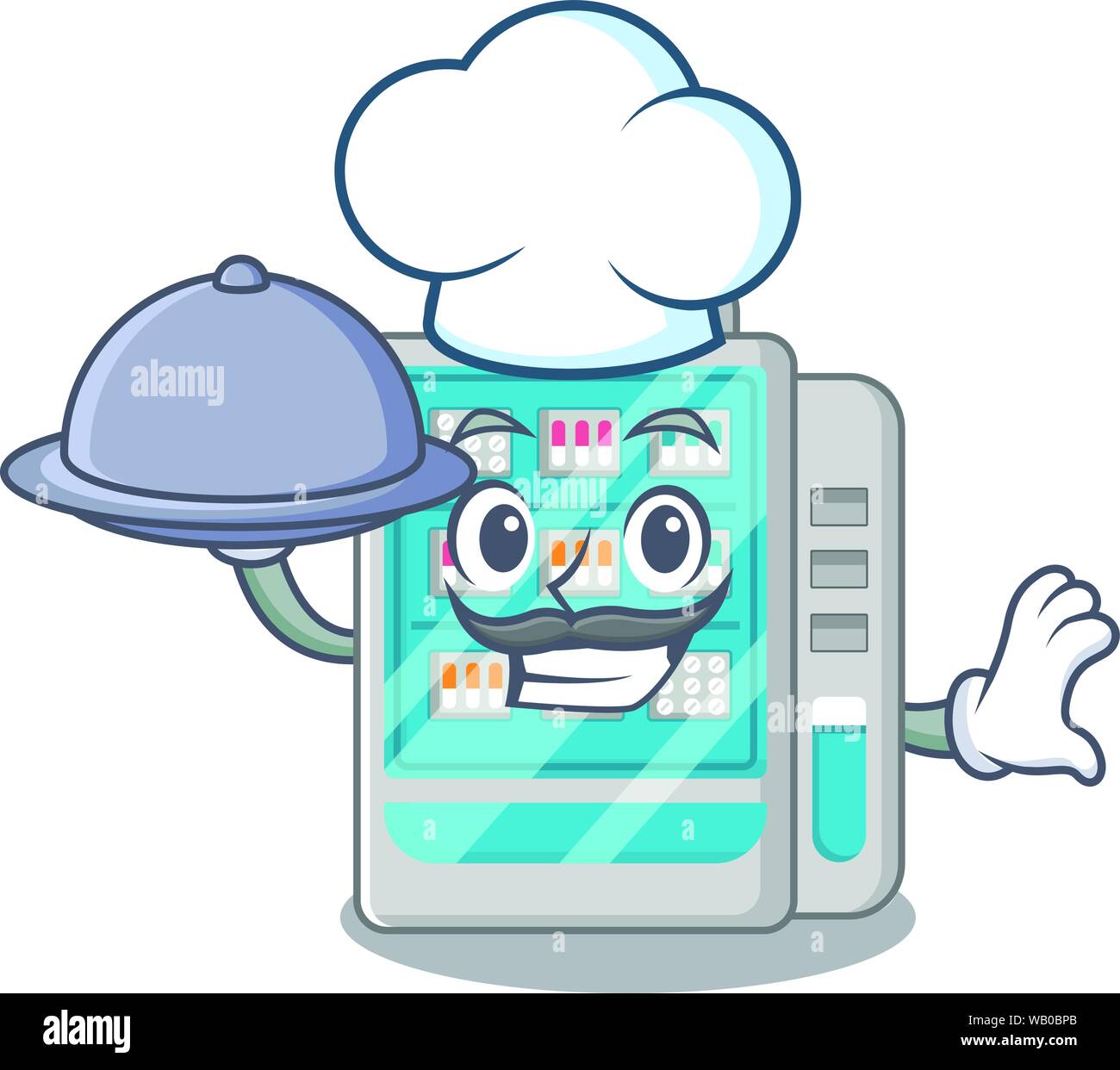 Chef with food medicines vending machine isolated the cartoon Stock ...