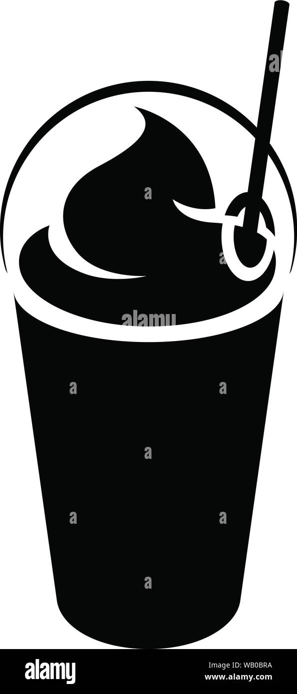Vector Illustration of Black Frappuccino with a Lid and Straw Icon ...