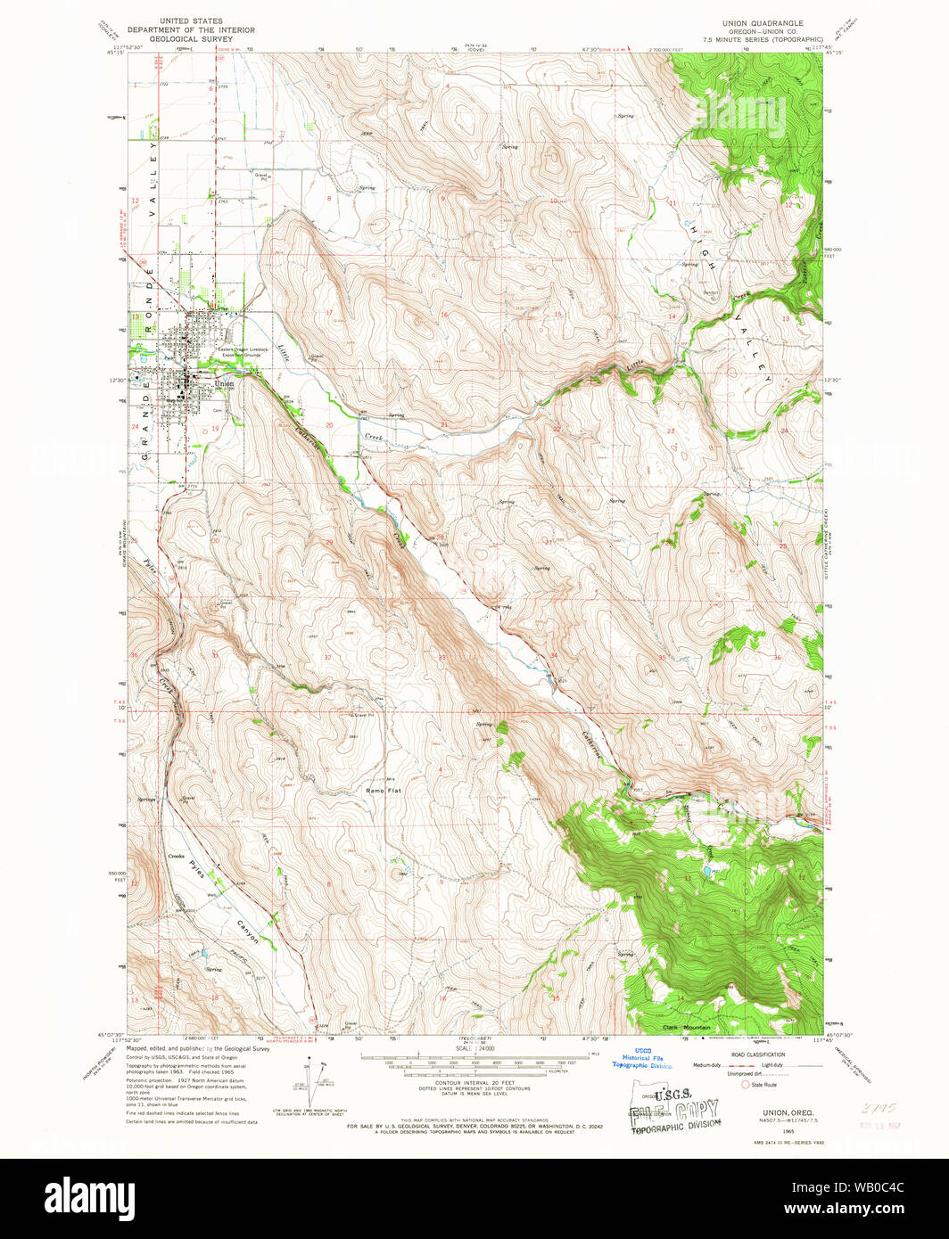 Map of union oregon hi-res stock photography and images - Alamy