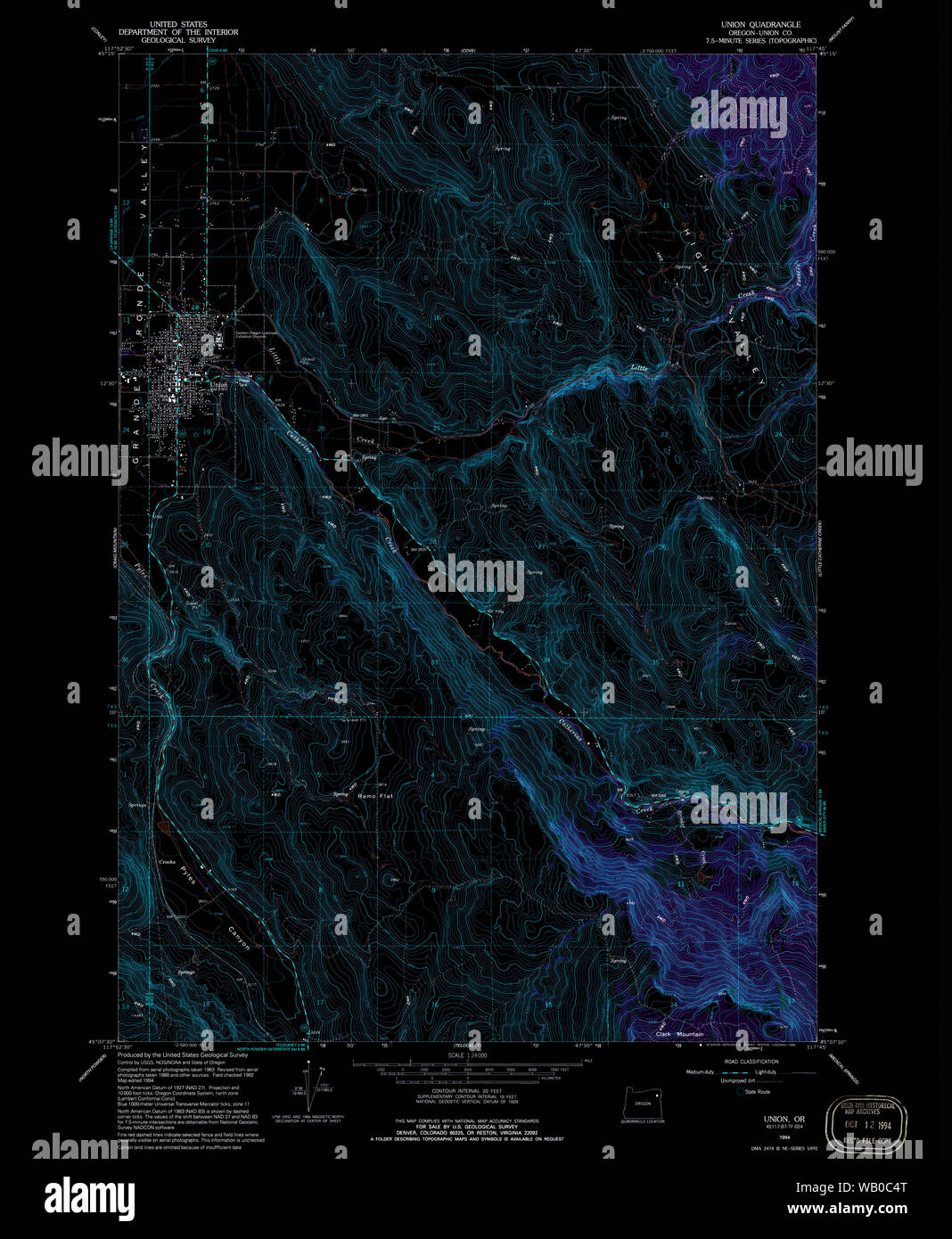 Map of union oregon hi-res stock photography and images - Alamy