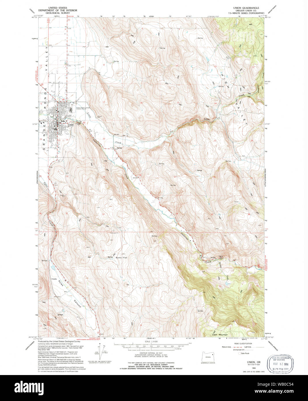 Map of union oregon hi-res stock photography and images - Alamy