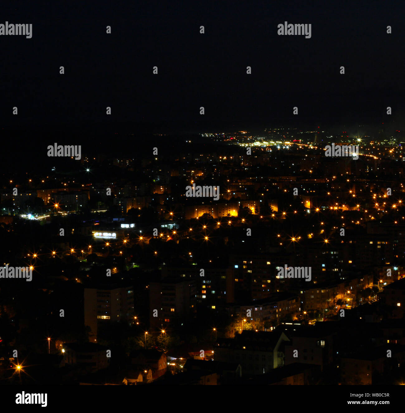 Night time view of a city taken at nighttime Stock Photo - Alamy