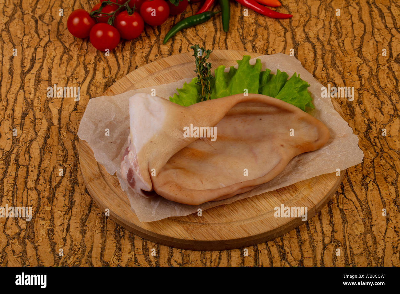 Raw pork ear for cooking Stock Photo - Alamy