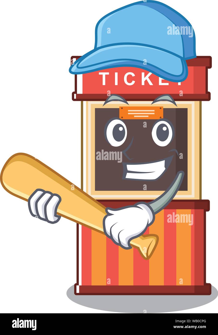 Playing baseball ticket booth edge of mascot table Stock Vector Image ...