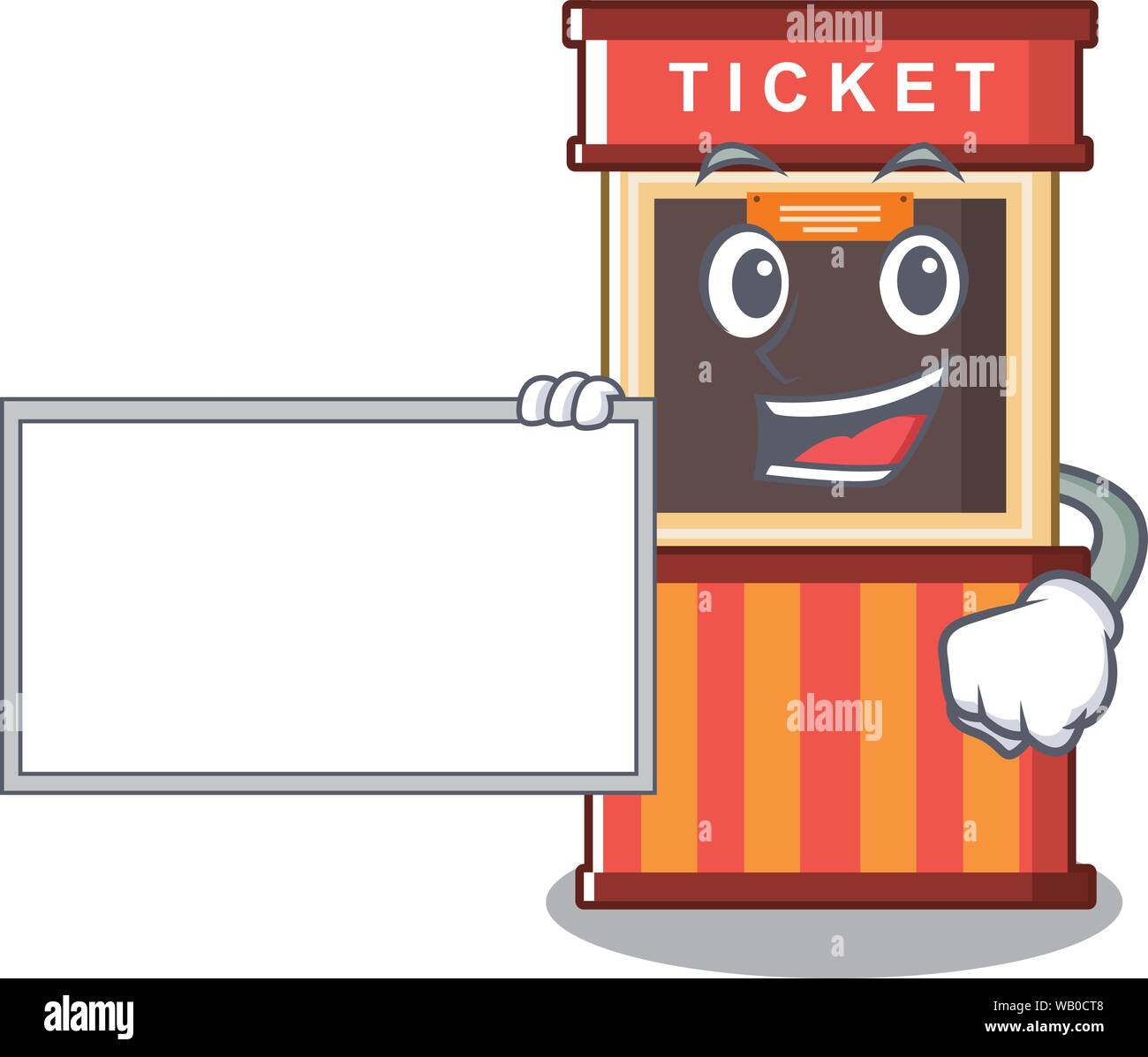 With board ticket booth edge of mascot table Stock Vector Image & Art ...