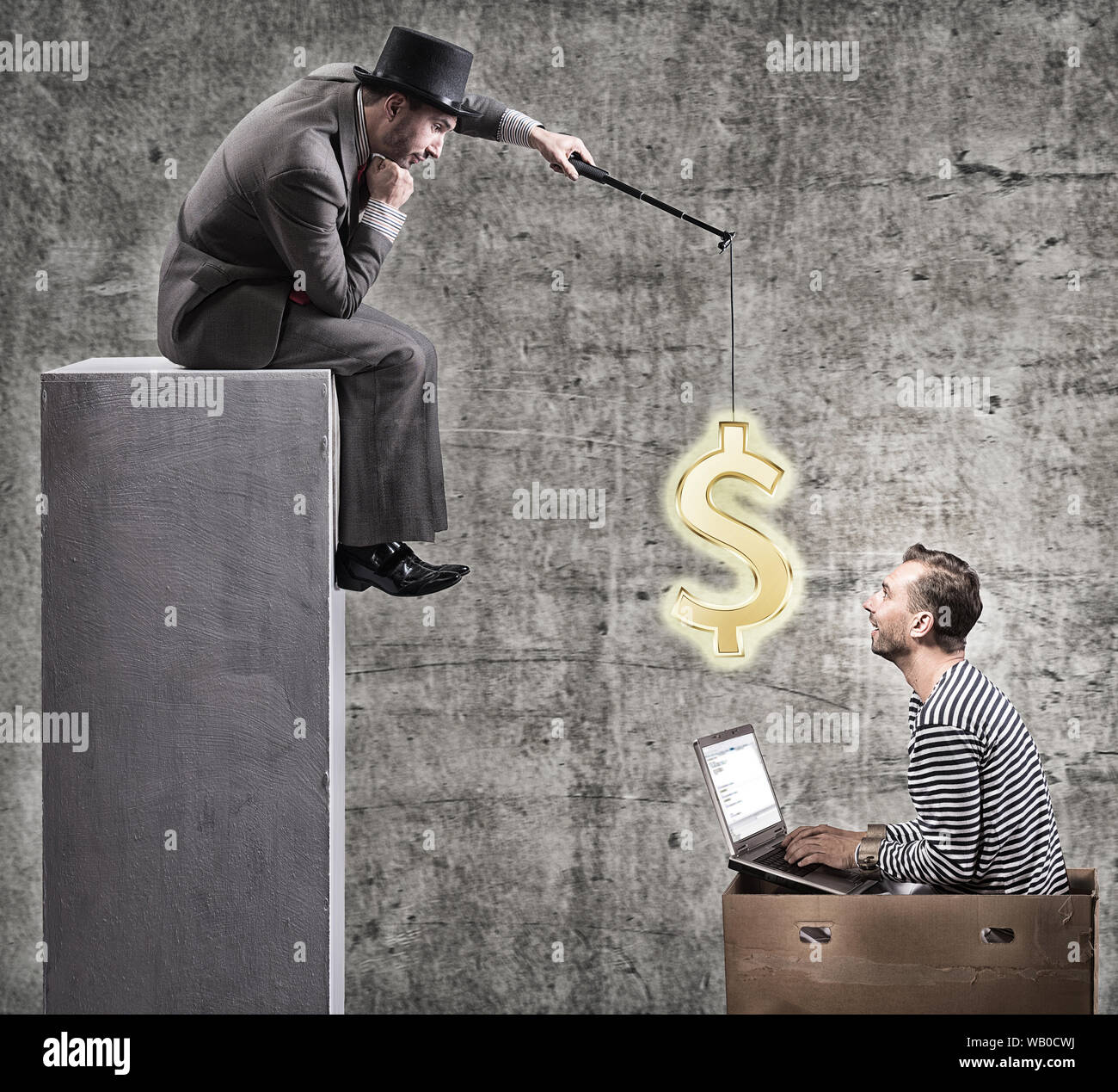 A greedy businessman motivates office workers with a salary. Office ...