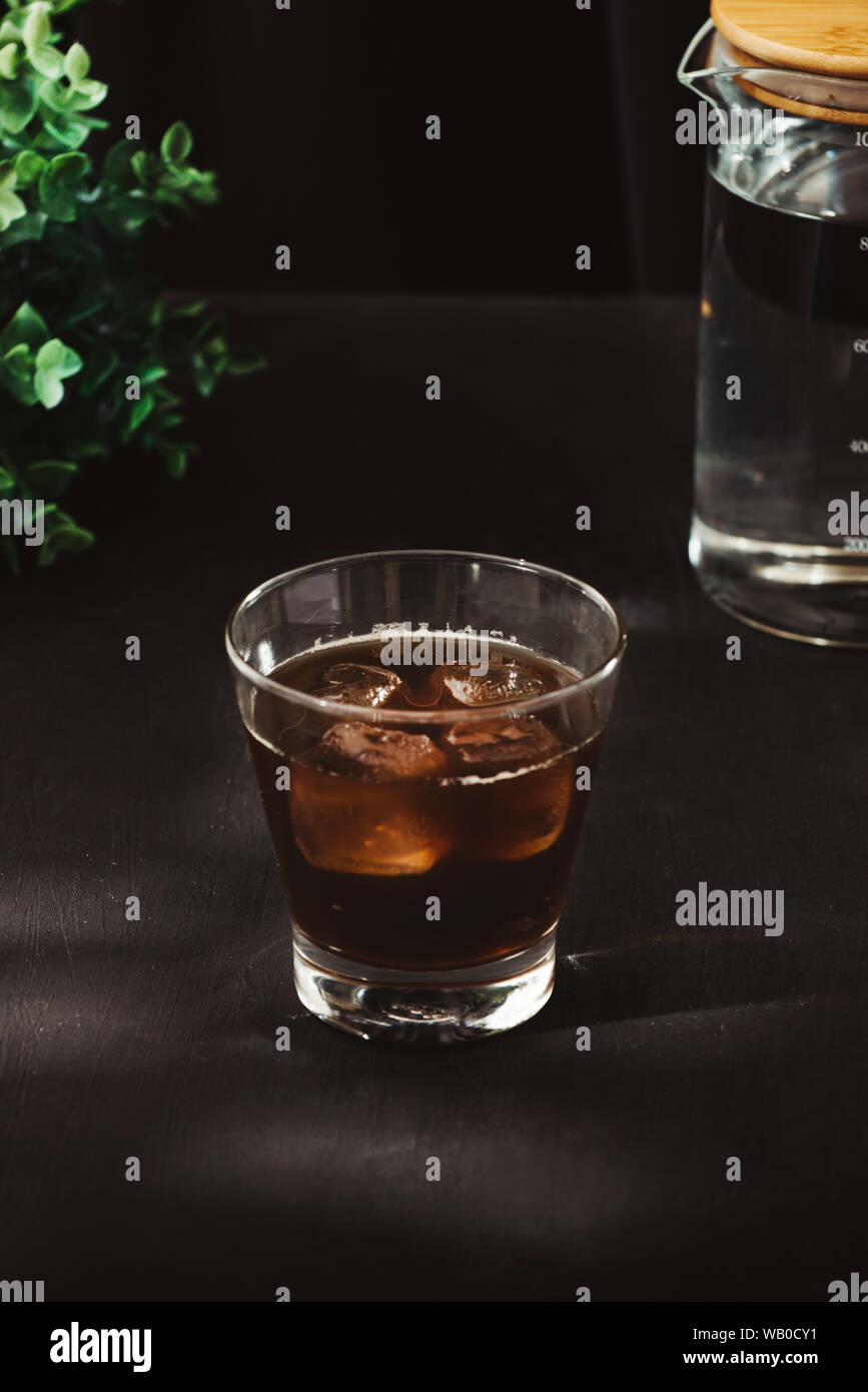 Iced coffee or cold brew coffee in a glass Stock Photo - Alamy
