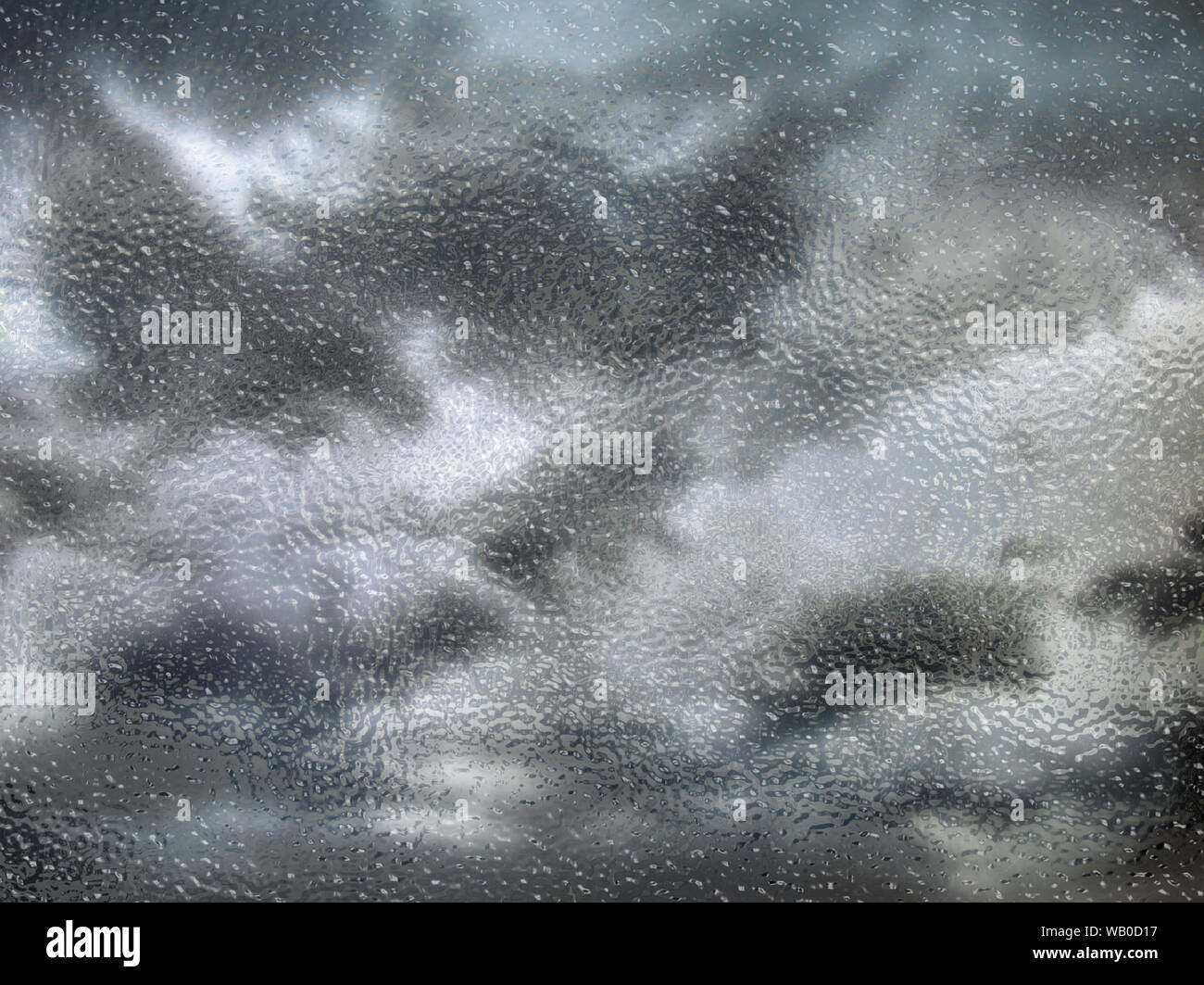 Abstract background of rainy glass and clouds Stock Photo - Alamy