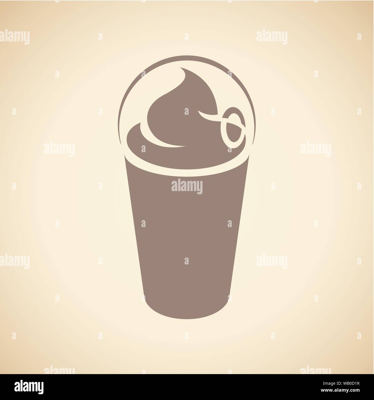 Vector Illustration of Brown Frappuccino with a Lid Icon isolated on a ...