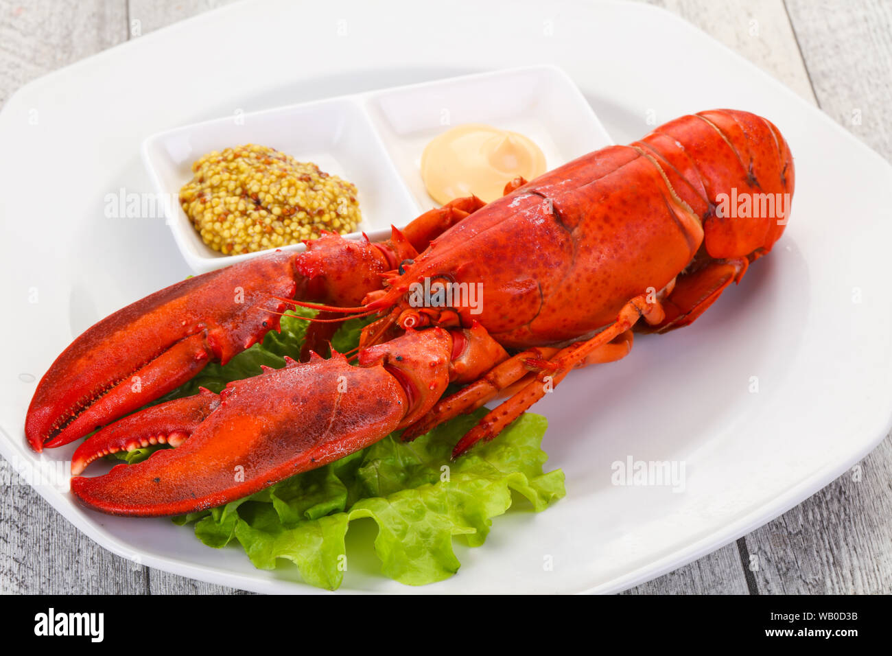 Luxury Lobster with sauces - ready for eat Stock Photo - Alamy