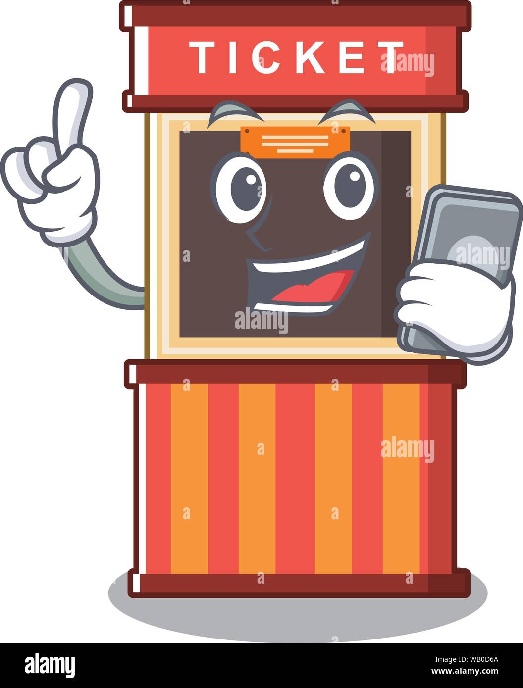 With phone ticket booth edge of mascot table Stock Vector Image & Art ...