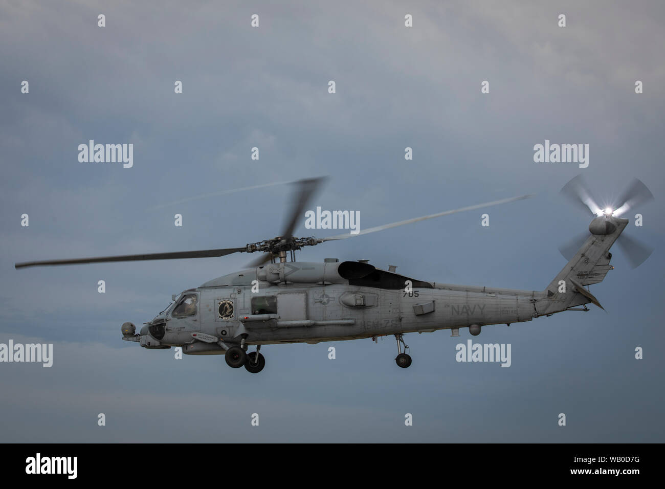 A U.S. Navy MH-60R Seahawk helicopter with Helicopter Maritime Strike ...