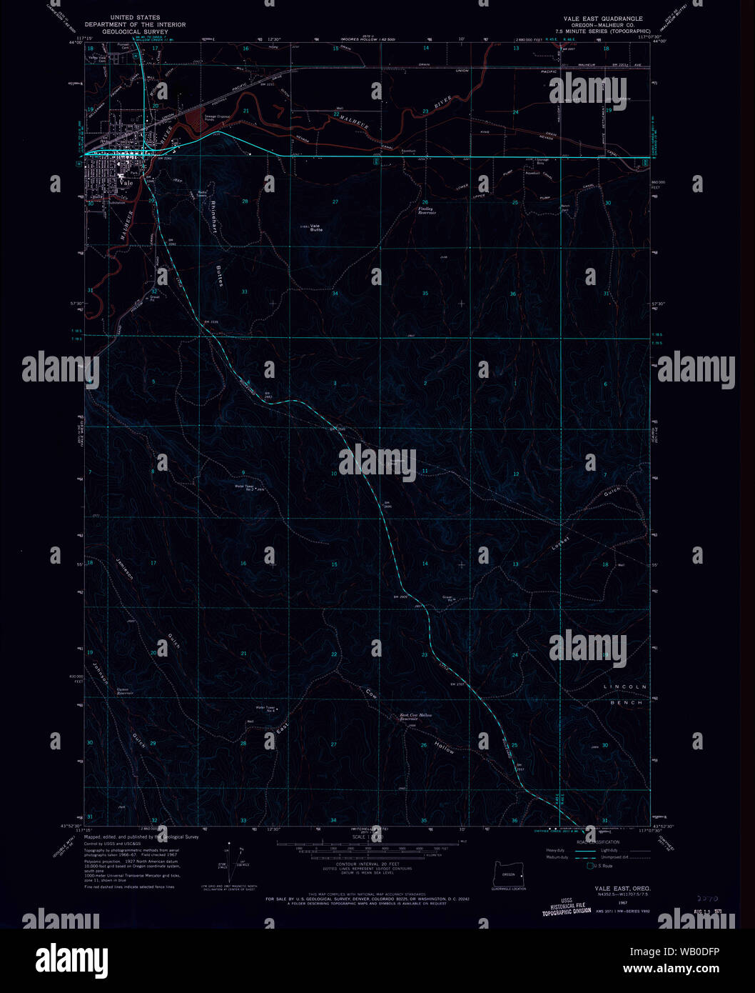Map of vale oregon hi-res stock photography and images - Alamy