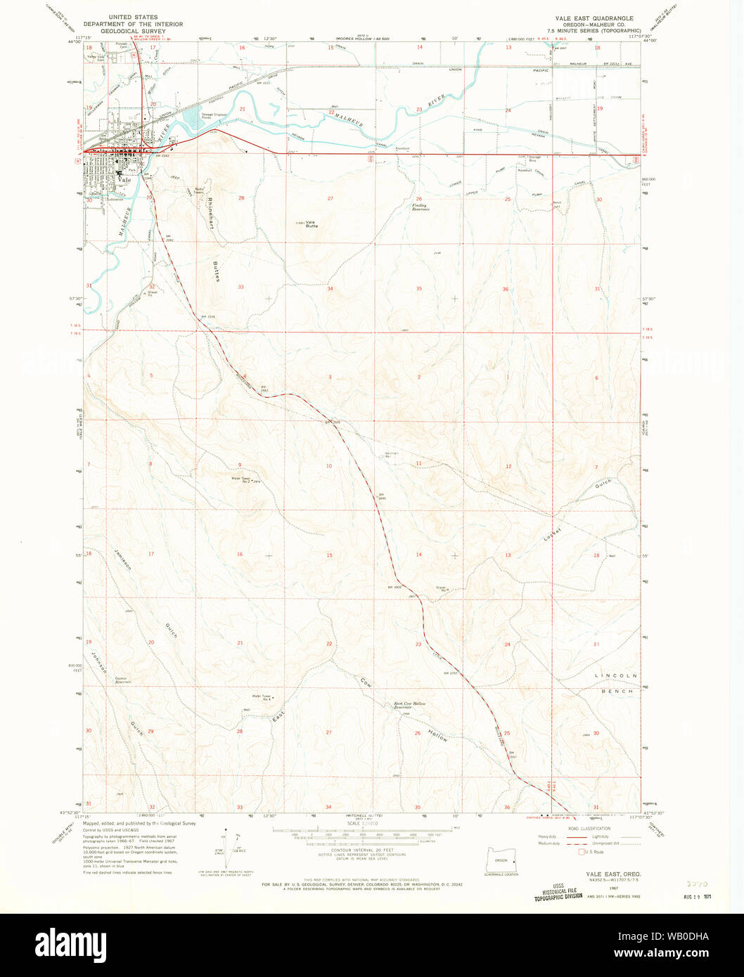 Map of vale oregon hi-res stock photography and images - Alamy