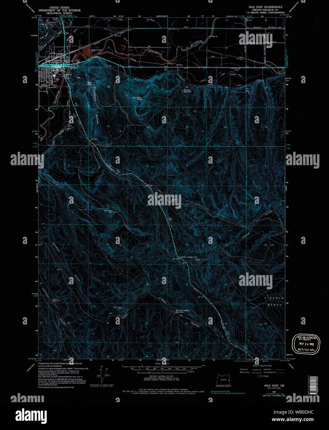 Vale oregon map hi-res stock photography and images - Alamy