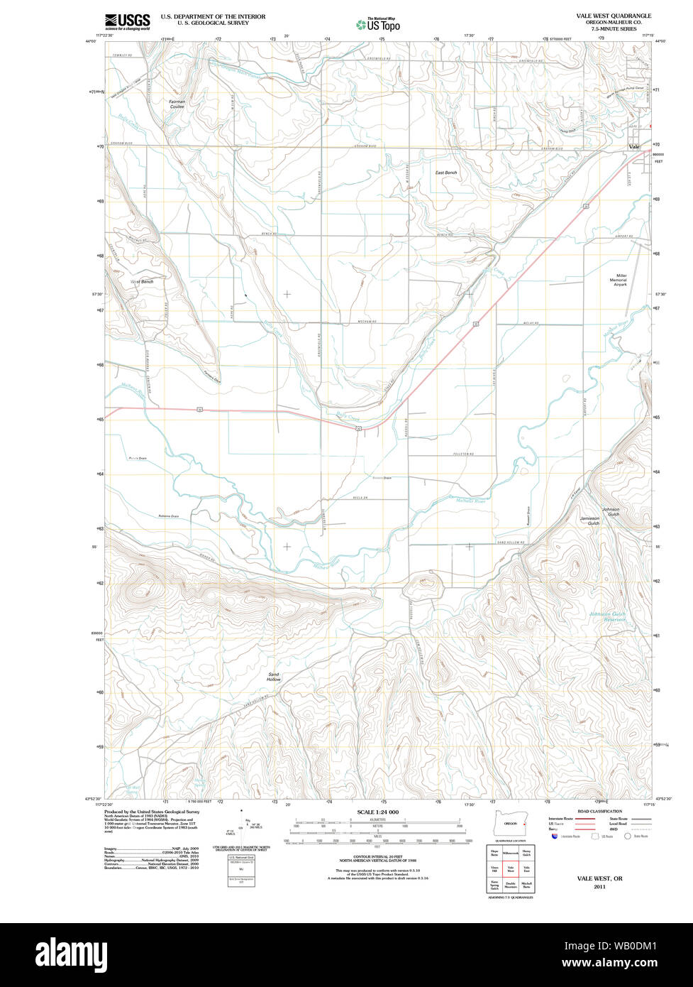Map of vale oregon hi-res stock photography and images - Alamy