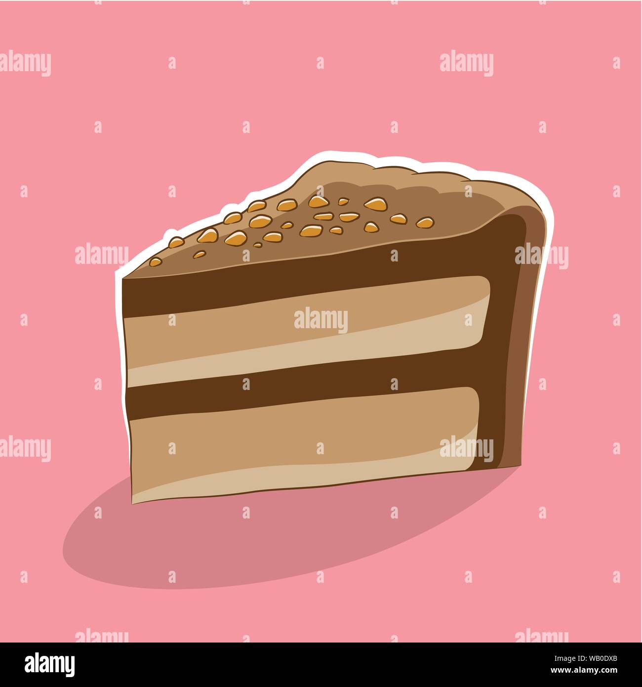 Vector Illustration of Cake Icon on a Pink Background Stock Vector ...