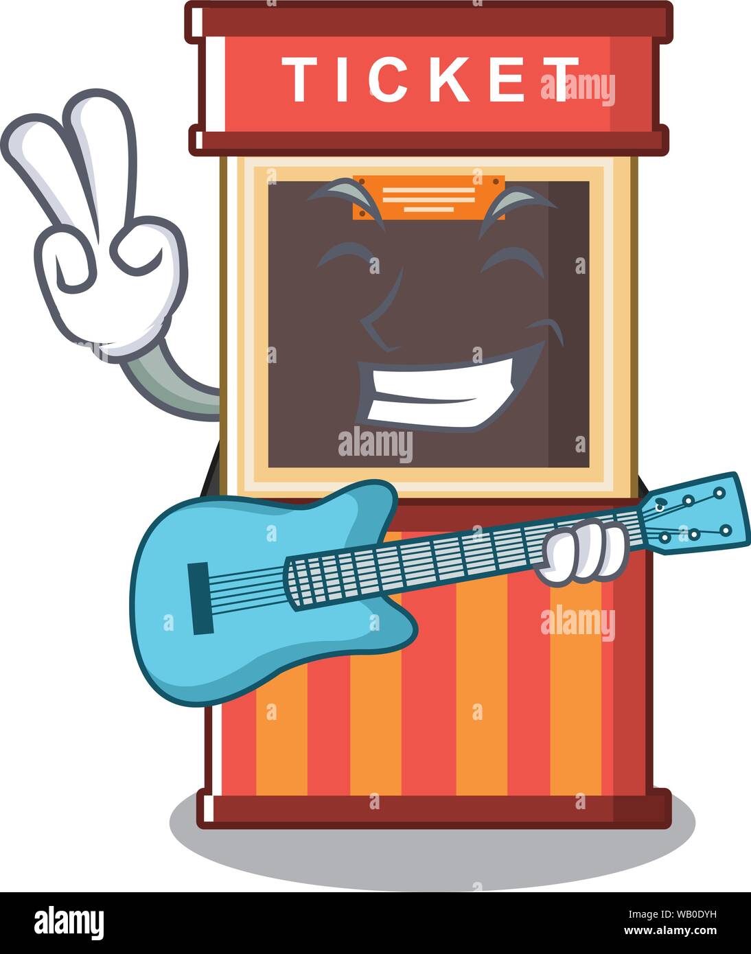 With guitar ticket booth isolated with the cartoon Stock Vector Image ...