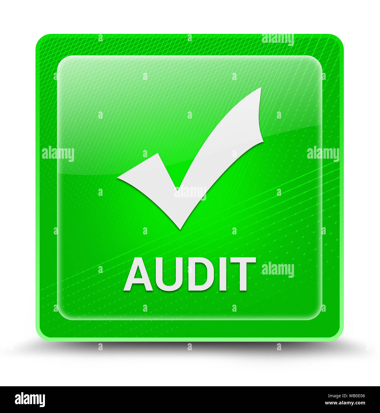 Audit icon isolated on green square glassy button abstract illustration ...