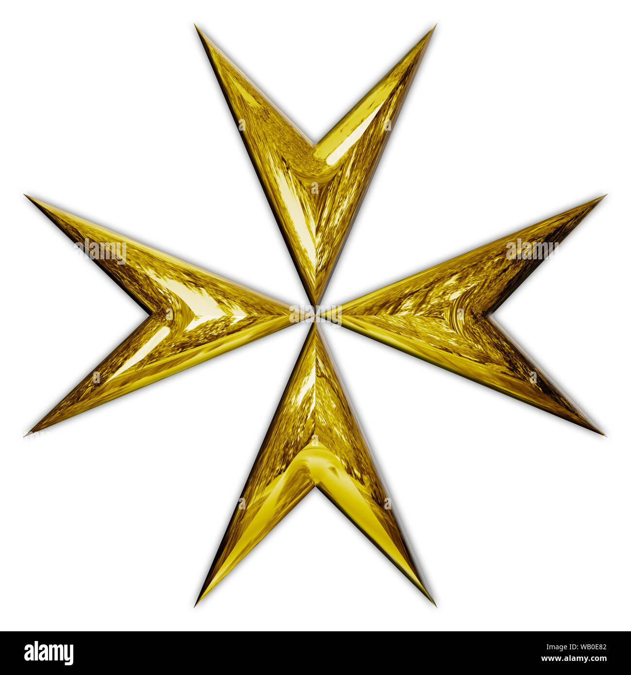 Maltese christianity cross gold symbol Stock Photo - Alamy