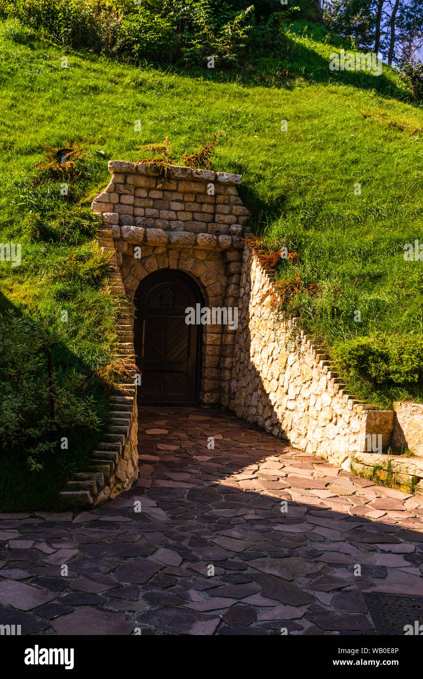 Bran Castle (Castelul Bran). Old secret door of Bran Castle Stock Photo ...