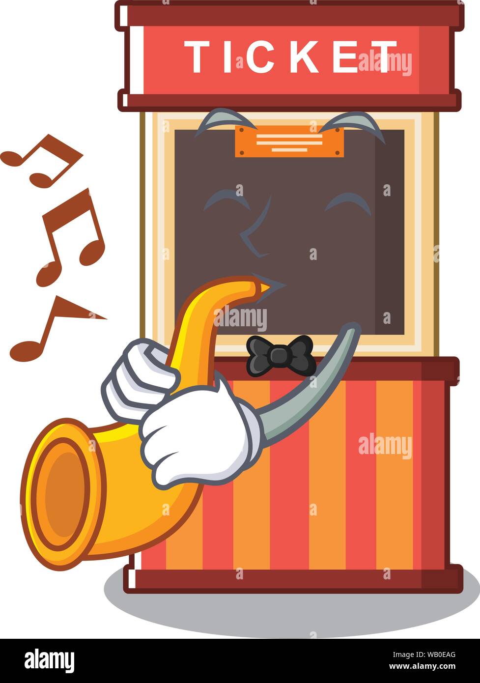 With trumpet ticket booth isolated with the cartoon Stock Vector Image ...