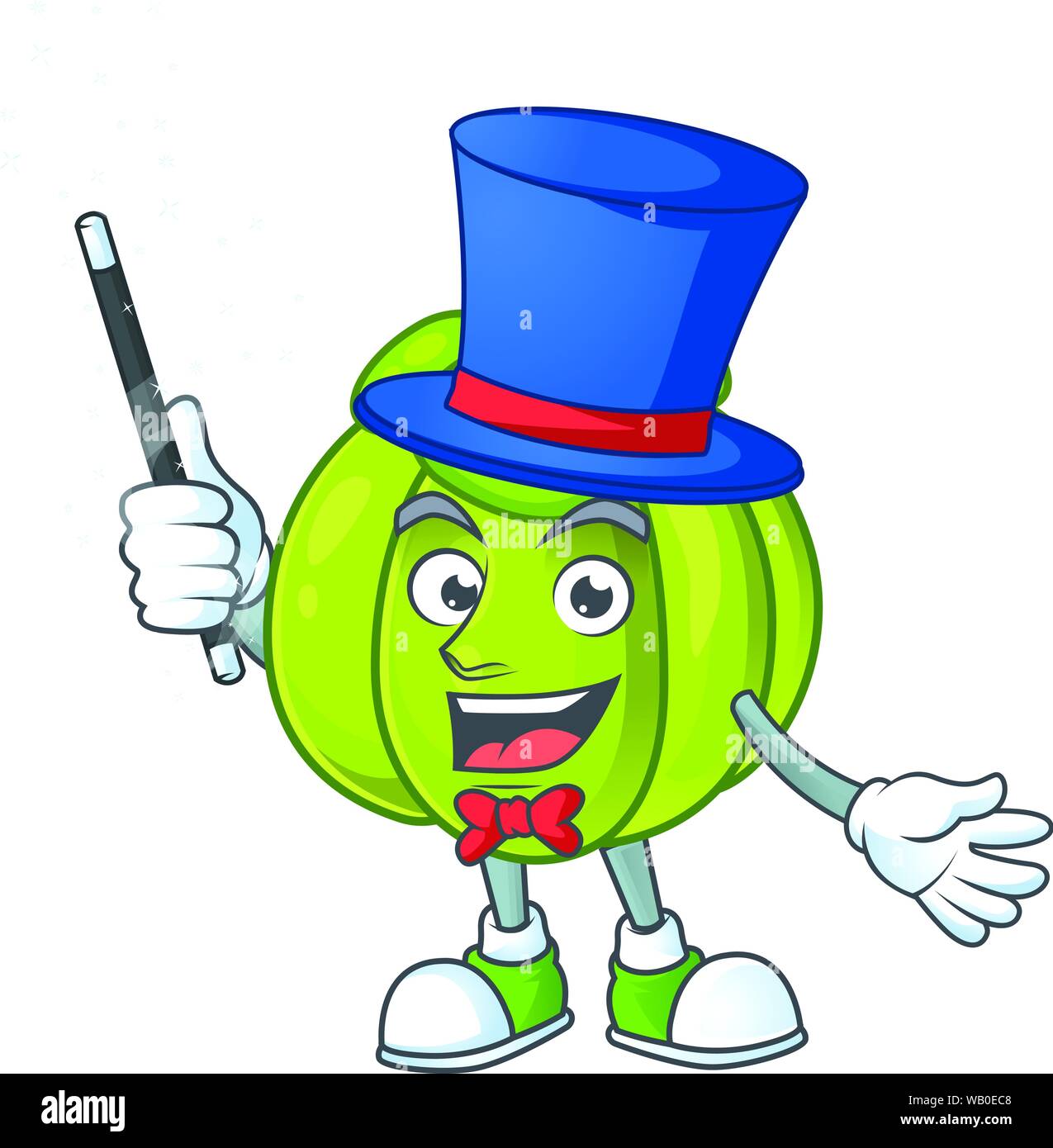 Magician green pumpkin on the cartoon character Stock Vector Image ...