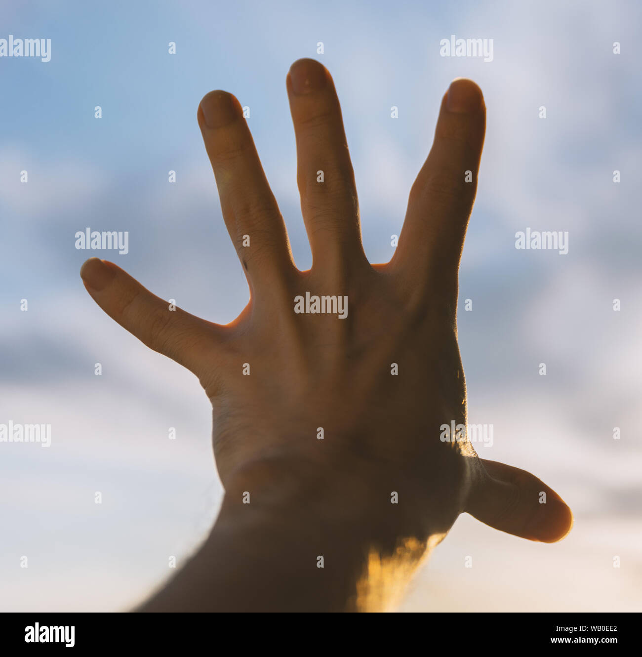 People hand towards sky hi-res stock photography and images - Alamy