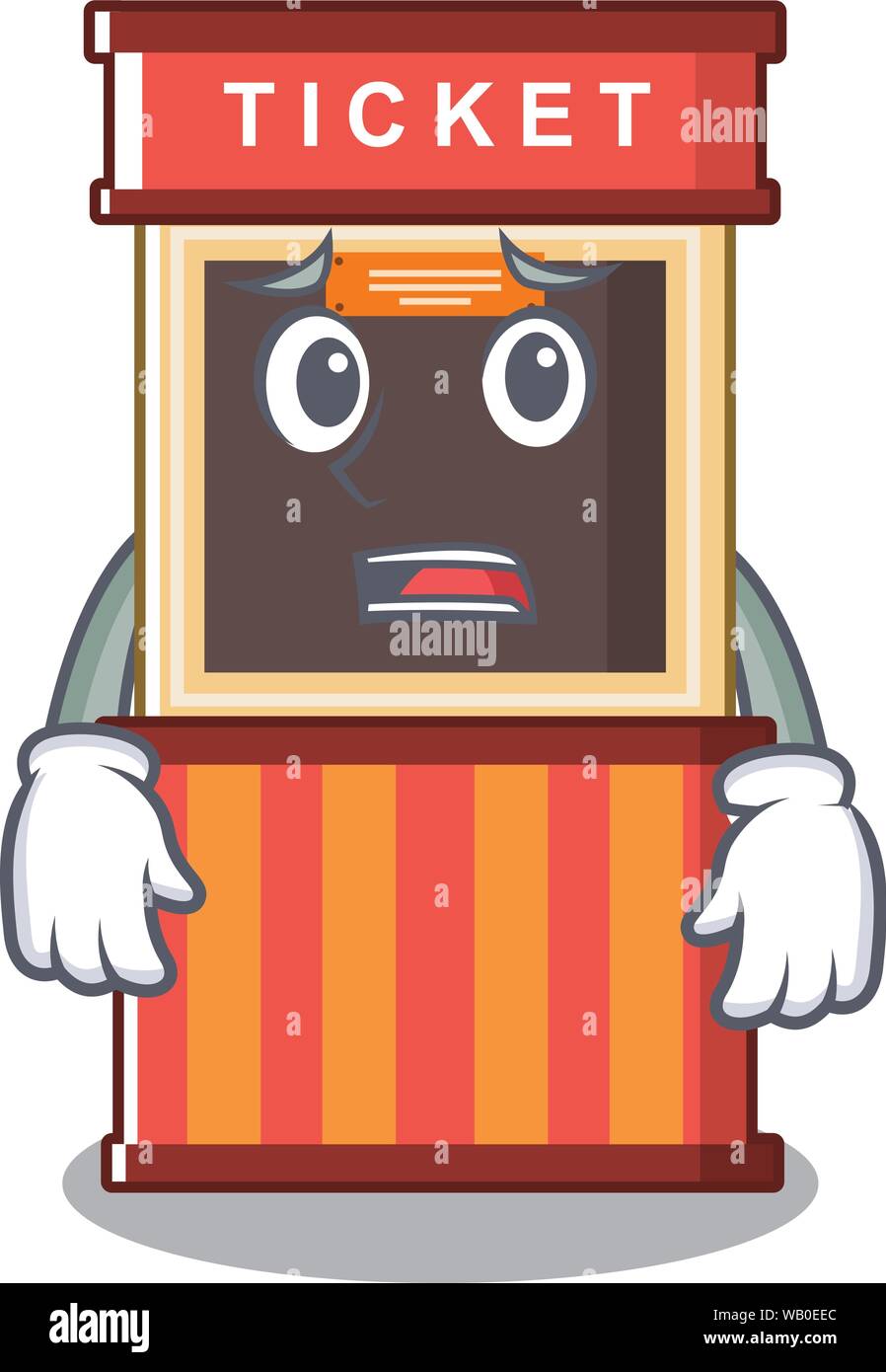 Afraid ticket booth isolated with the cartoon Stock Vector Image & Art ...