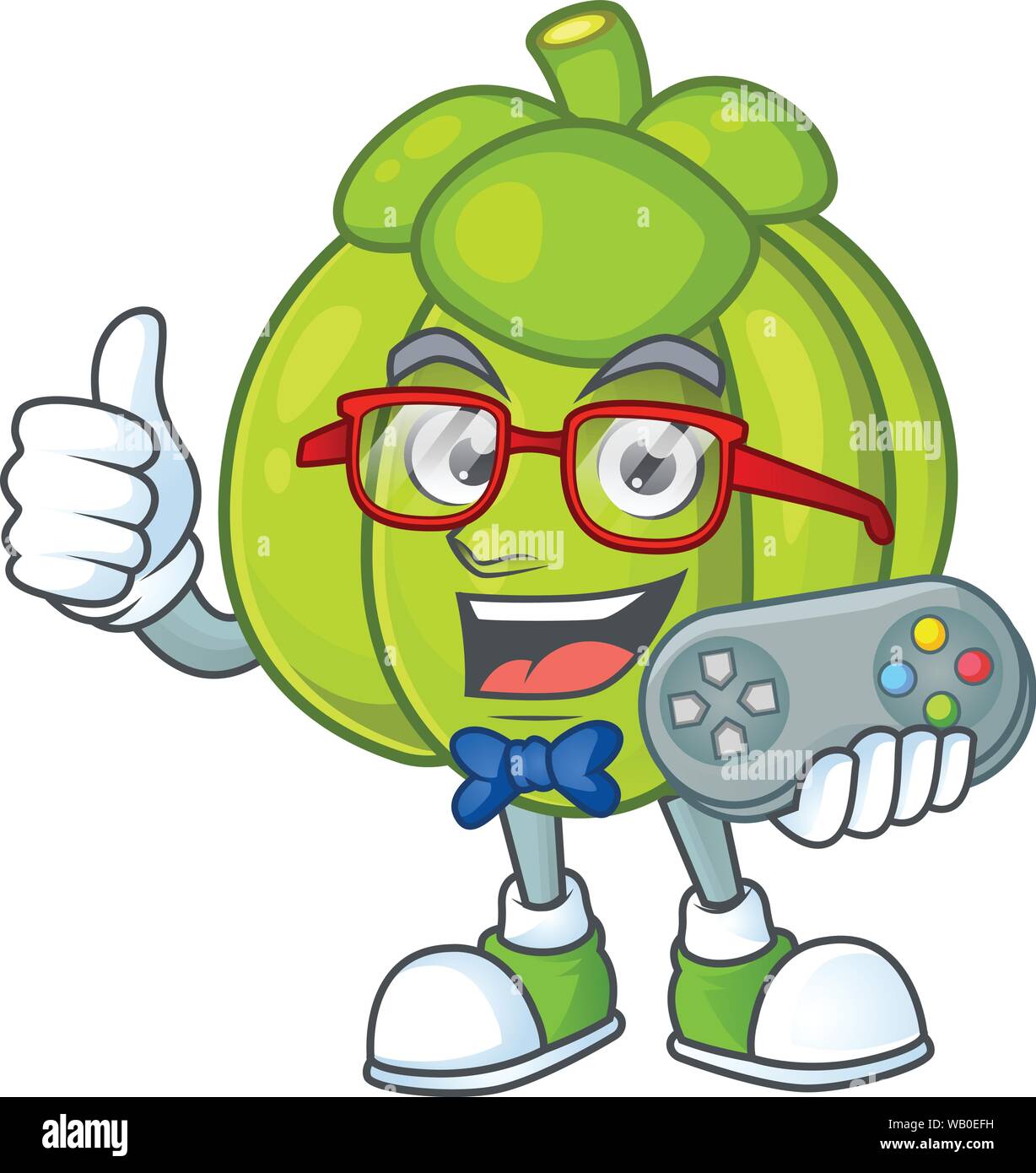 Gamer green pumpkin ripe on a white background Stock Vector Image & Art ...