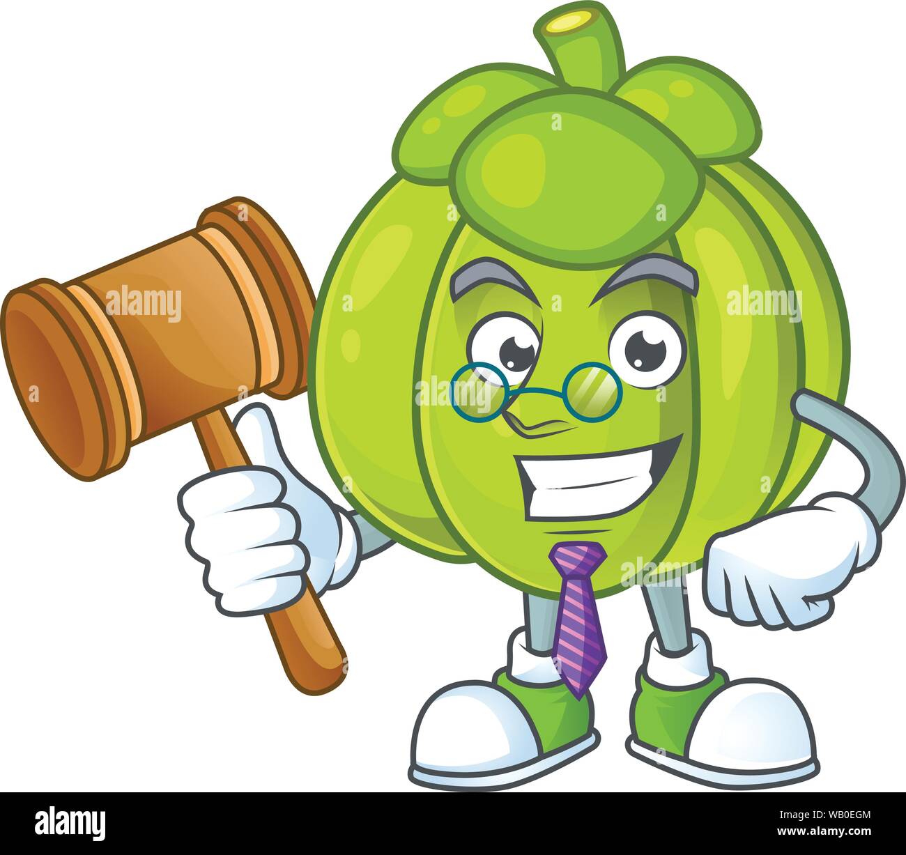 Judge green pumpkin on the cartoon character Stock Vector Image & Art ...
