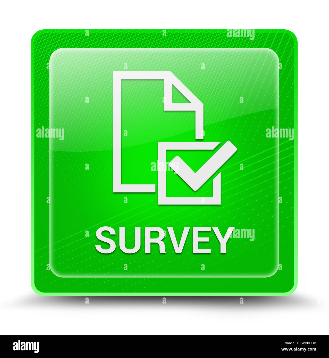 Survey (Checklist icon) isolated on green square glassy button abstract ...