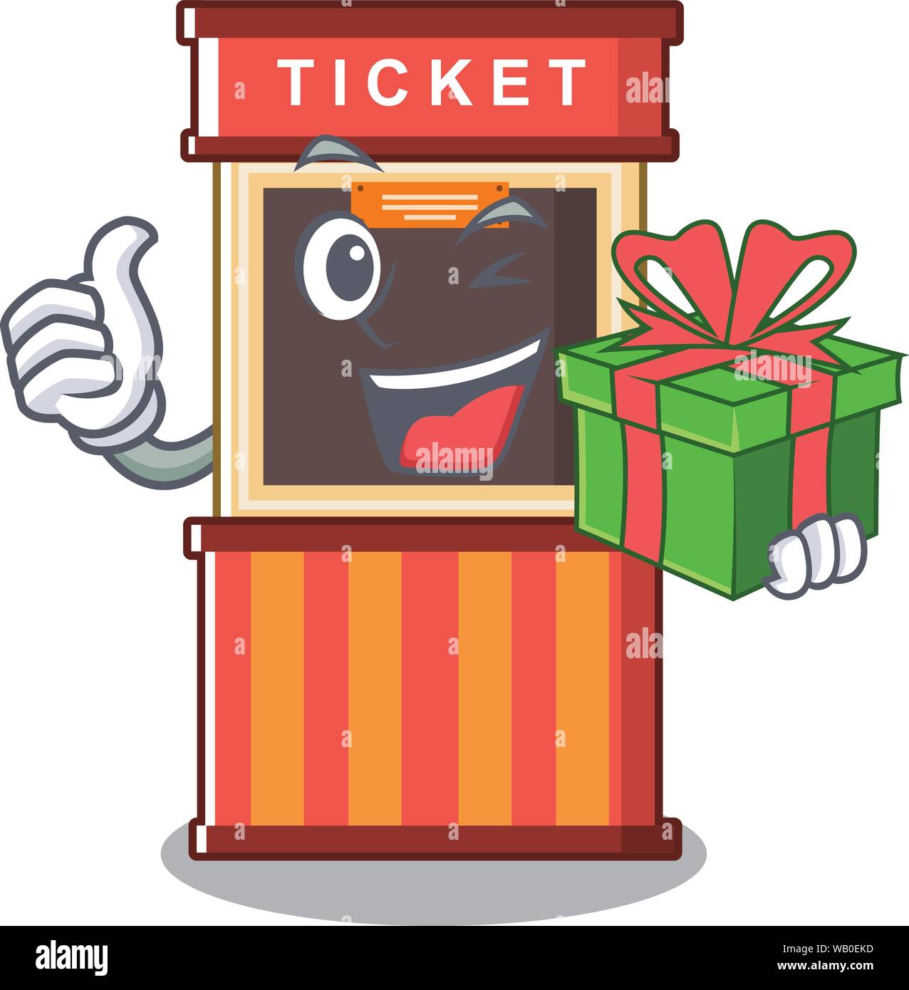 With gift ticket booth isolated with the cartoon Stock Vector Image ...