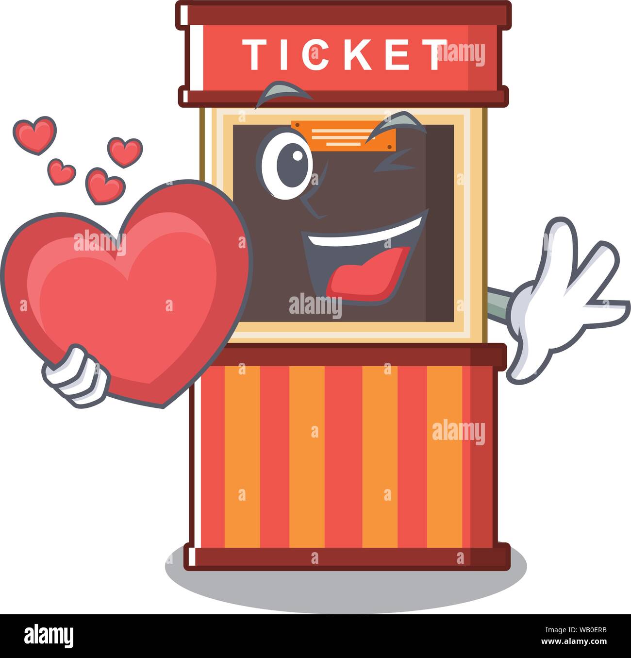 With heart ticket booth isolated with the cartoon Stock Vector Image ...