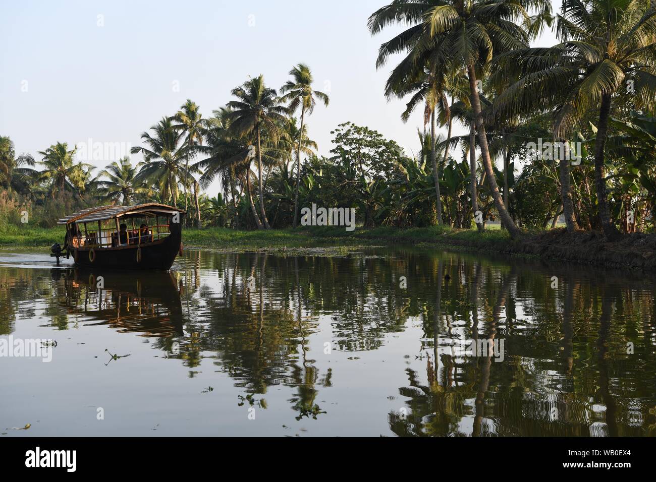 Kerala backwaters. Houseboats in the backwater canals in Kerala, India ...