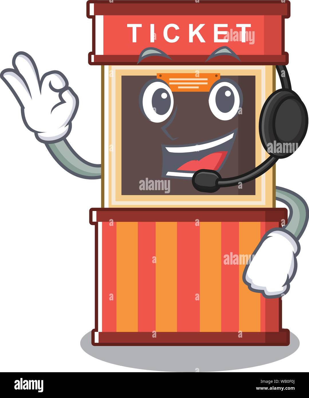 With headphone ticket booth in the character door Stock Vector Image ...