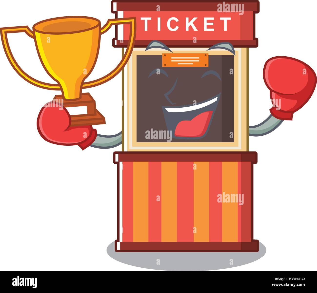 Boxing winner ticket booth in the character door Stock Vector Image ...