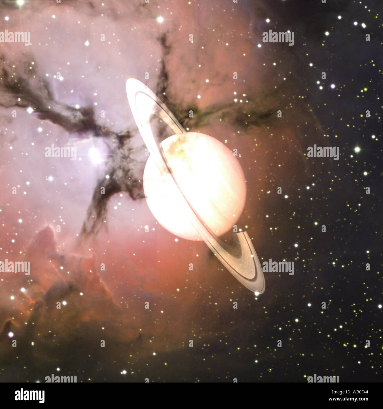 Saturn. Incredibly beautiful planets, galaxies, dark and cold beauty of ...