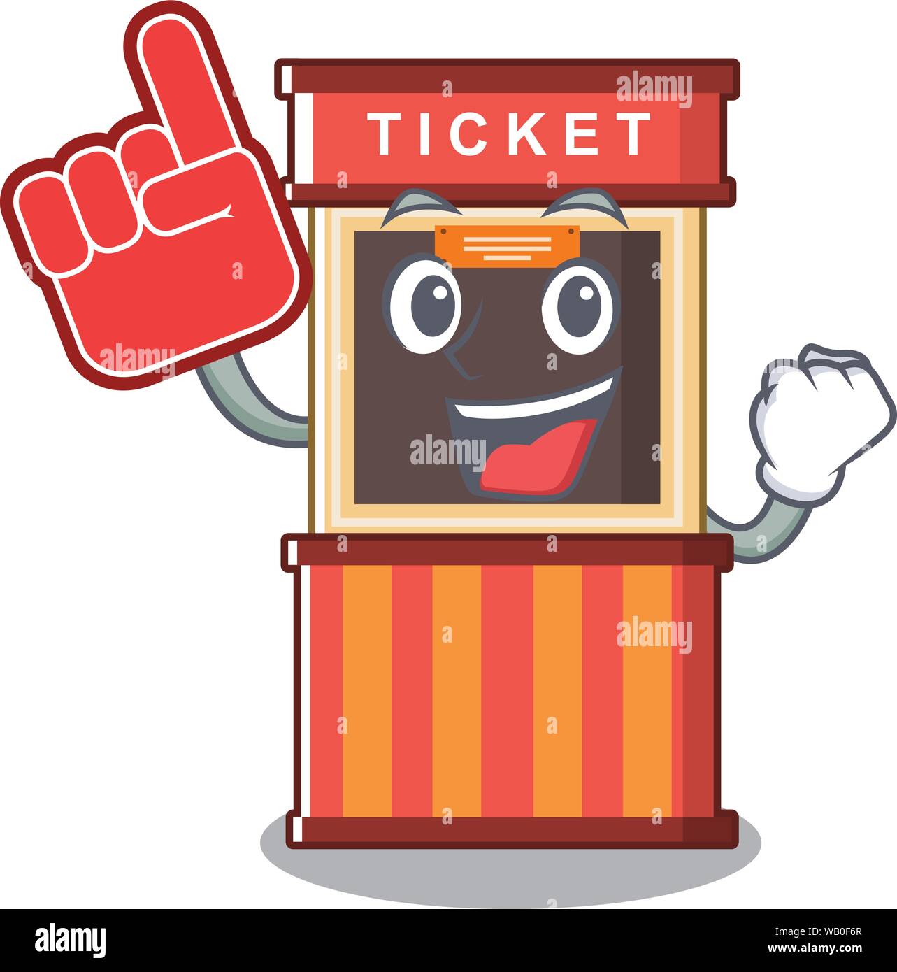 Foam finger ticket booth in the character door Stock Vector Image & Art ...