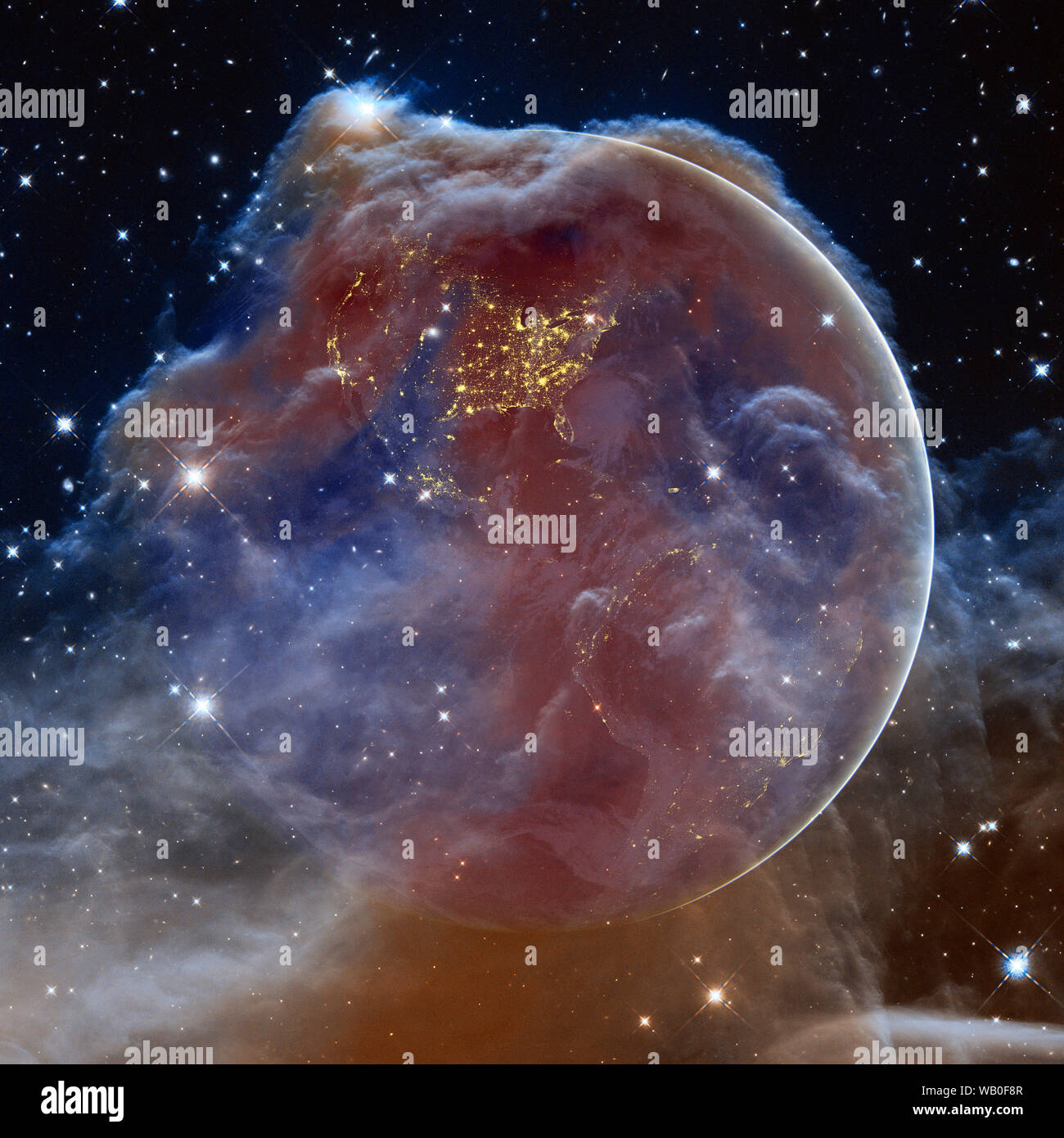 Beautiful view of earth from space. Elements of this image furnished by ...