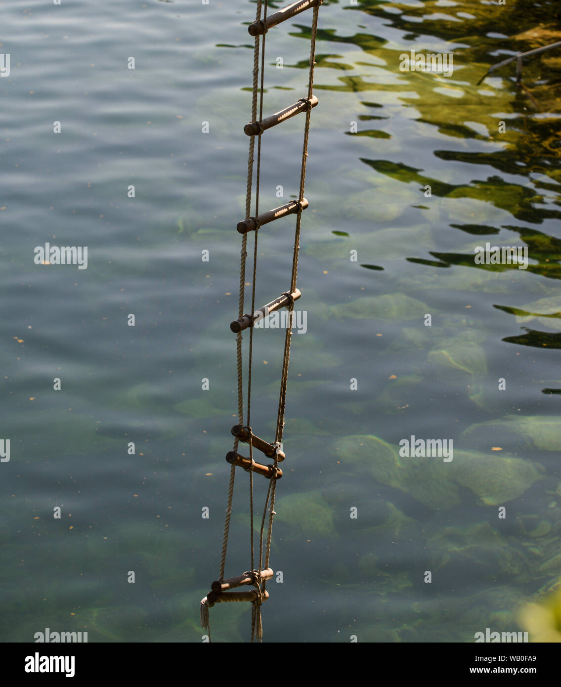 The ladder of success is never crowded at the top. Rope ladder with ...