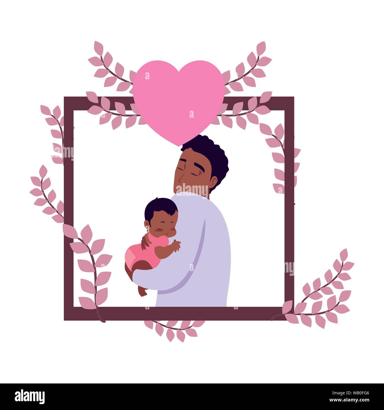 dad carrying his baby in his arms vector illustration Stock Vector Image & Art - Alamy