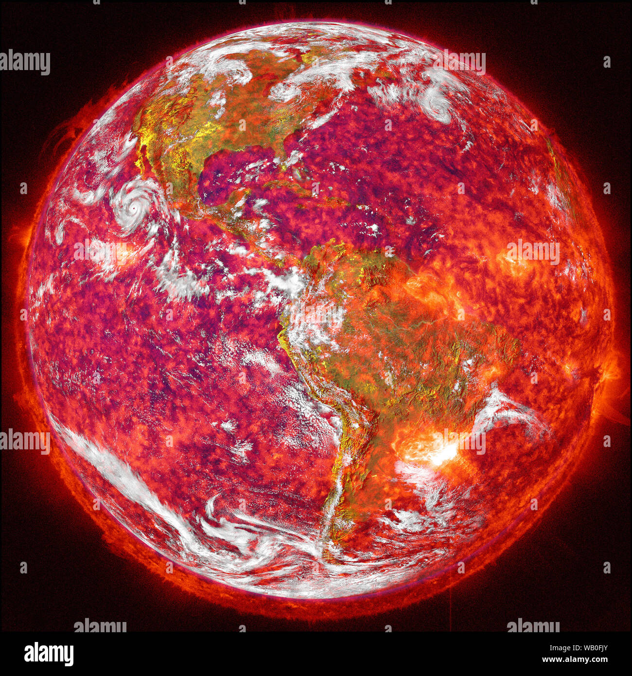 Planet Earth in deep space, cosmic landscape. Elements of this image ...